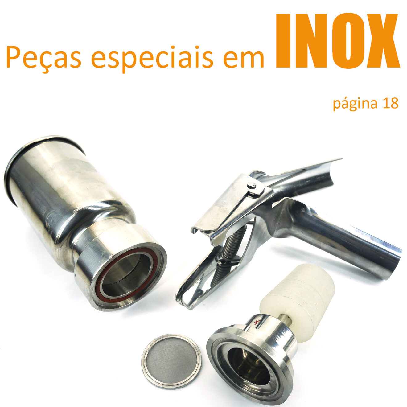 Conjunto para sistema de filtração funil, copo e tela ambos em aço inox ...